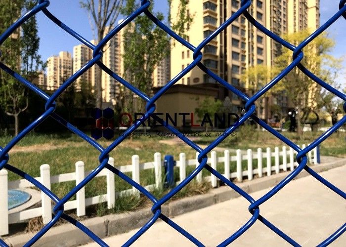 Plastic Coated Chain Link Fence Roll , Garden Cyclone Wire Fence 2"×2 ...