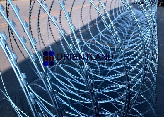 Long Triple Barbed Wire Concertina Coil Pyramid Razor Blade Wire Free ...